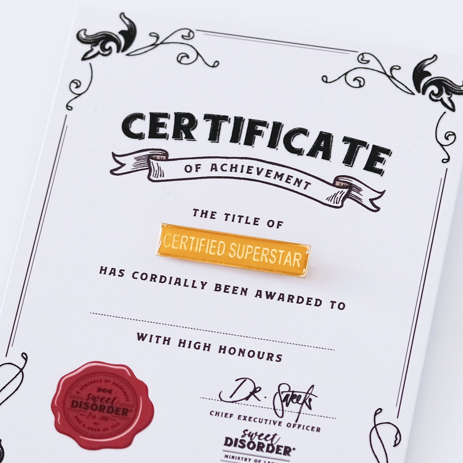 Certified Superstar Award Badge – Sweet Disorder